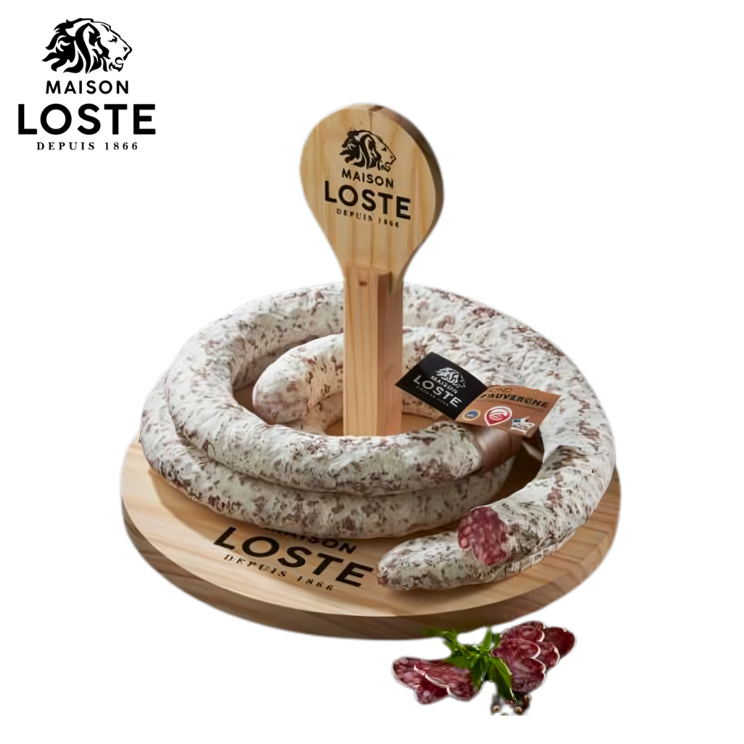 Maison Loste Saucisson Sec d'Auvergne Rond IGP approx 1.3kg – Barrels ...